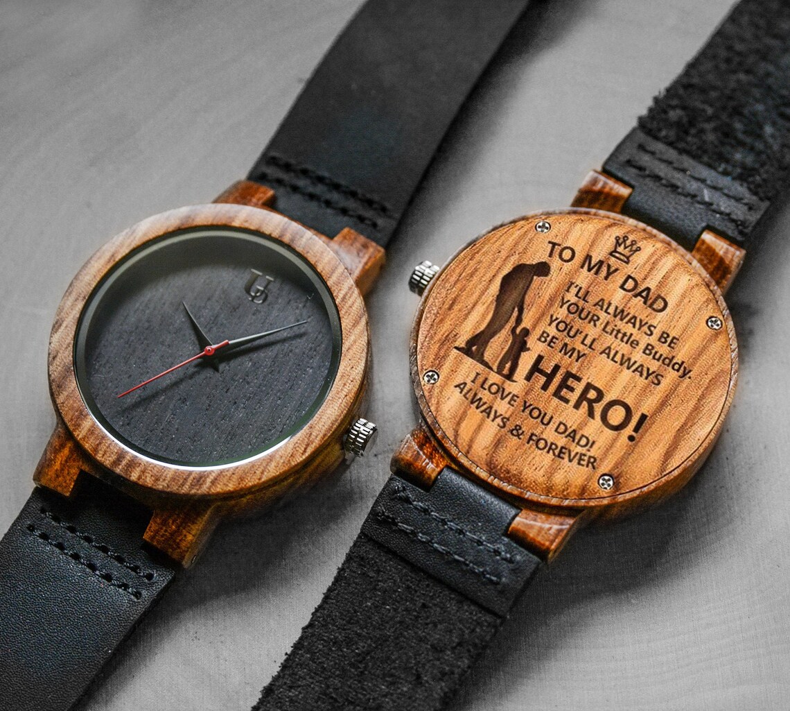 Boyfriend Birthday Gift: Engraved Watch Minimalist Wood Watch | Etsy