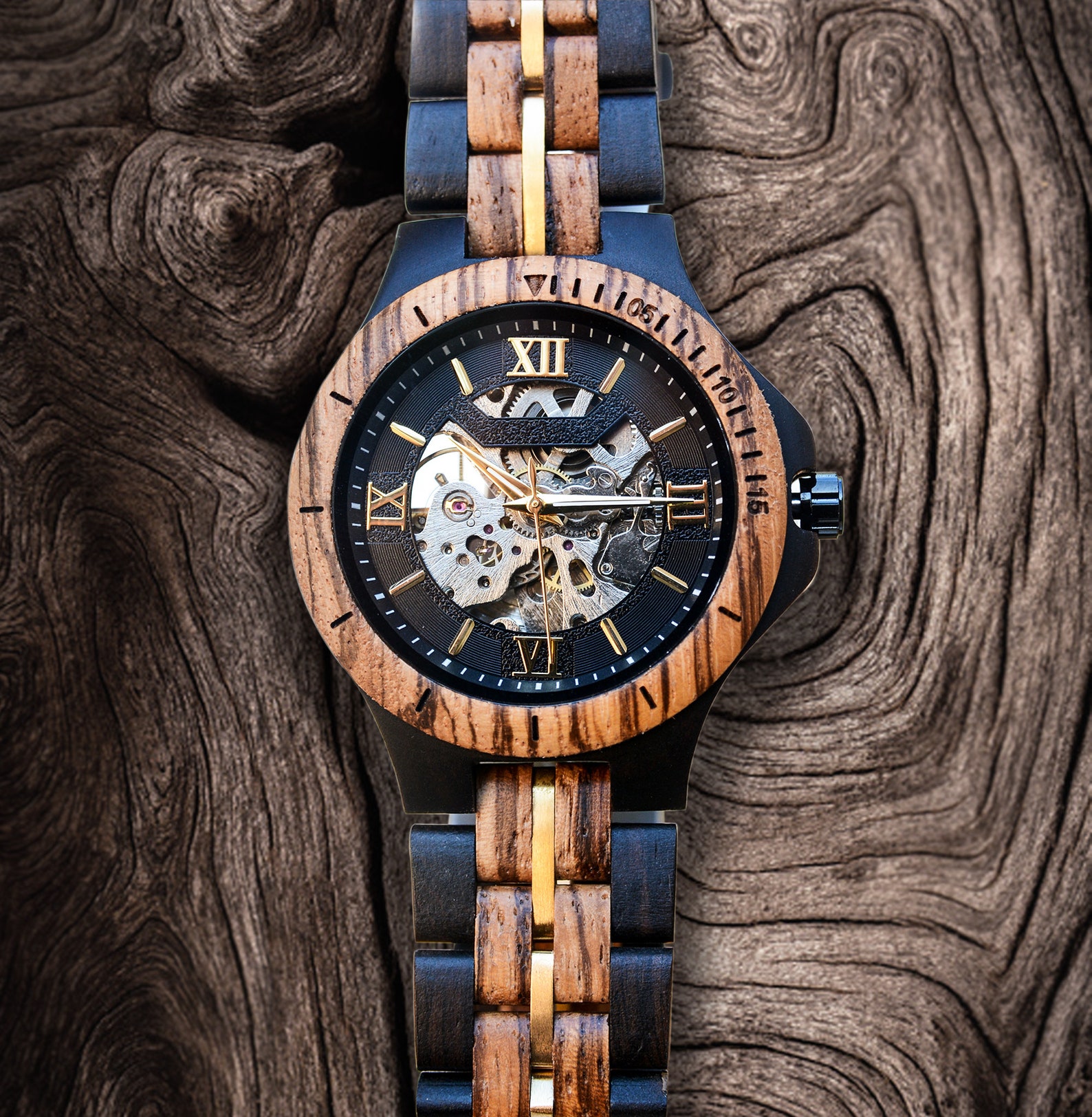 Wooden Watch for Men Premium Eco-friendly Automatic Mechanical - Etsy