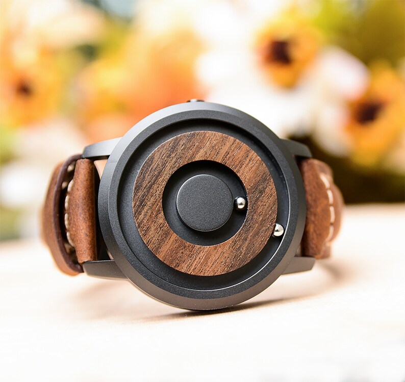 Wooden Watch: Cosmos Minimalist Wood Dial Scaleless Magnetic - Etsy