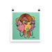 3 Faces Poster Art Print Girl Art Print, Pastel Artist Wall Decor ...