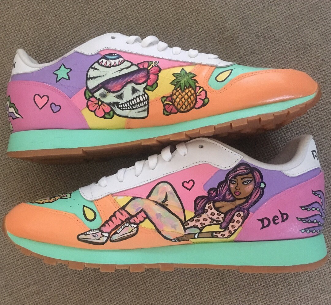 Hand Painted Reebok Classics Original Art Fashion Art, Pop Art, Men's ...