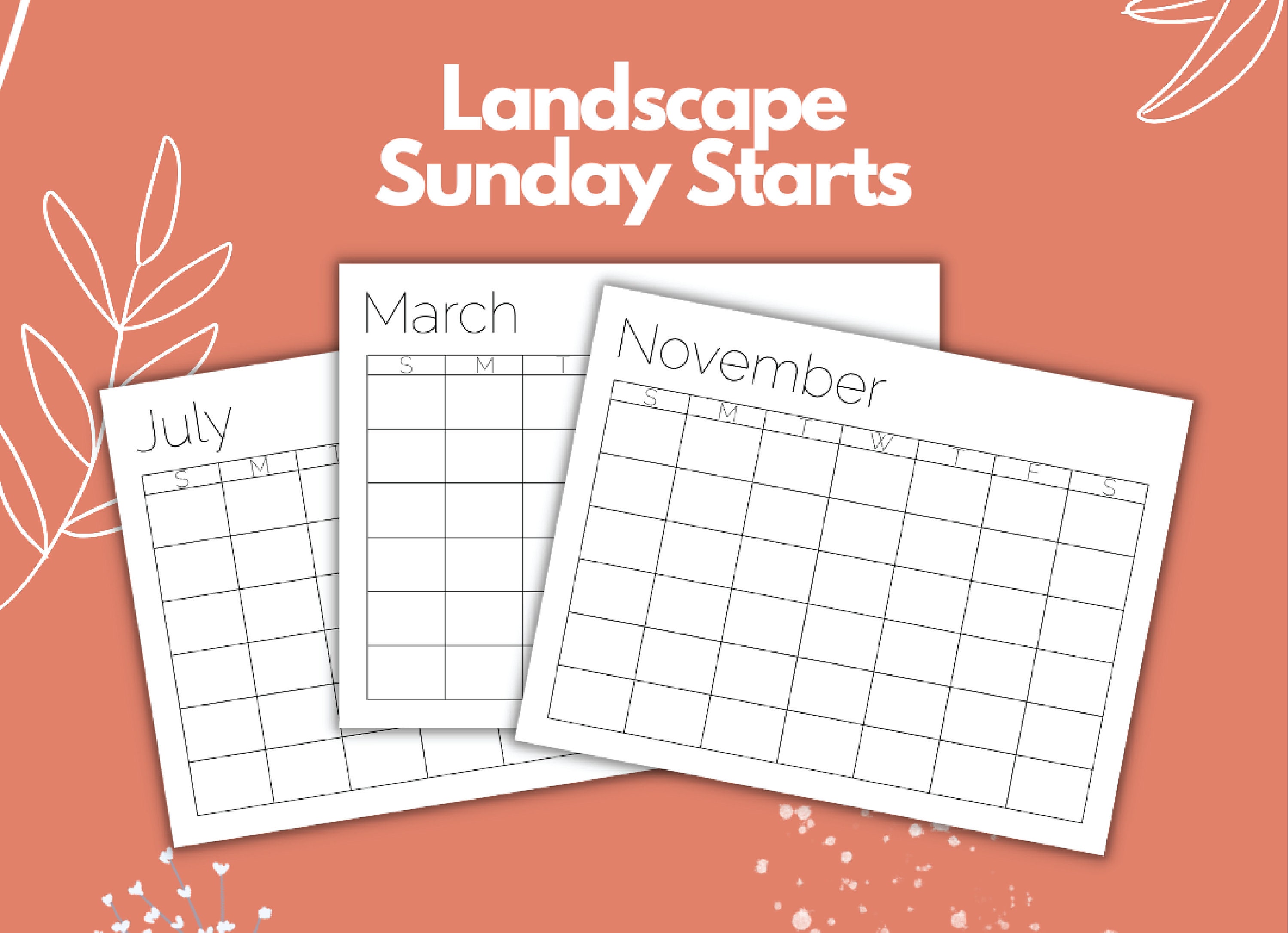 Blank Calendar - Printable Calendar - Kassian Series - Portrait and ...