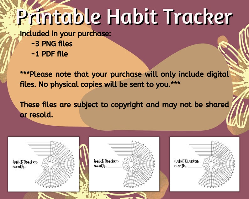 Printable Circle Habit Tracker - Letter Size - Landscape - Etsy