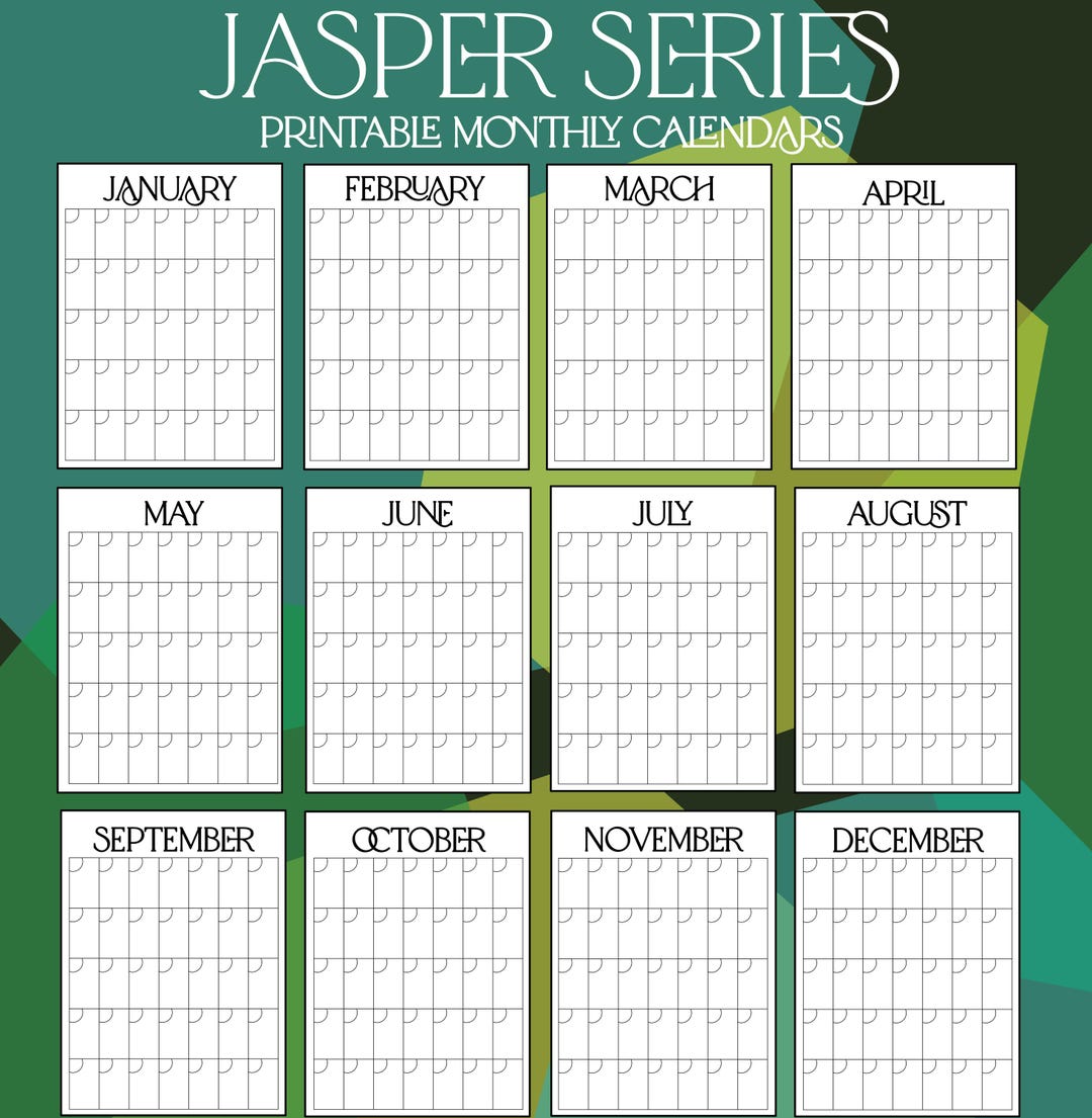 Jasper Series - Blank Calendar for Every Month - Printable - Etsy