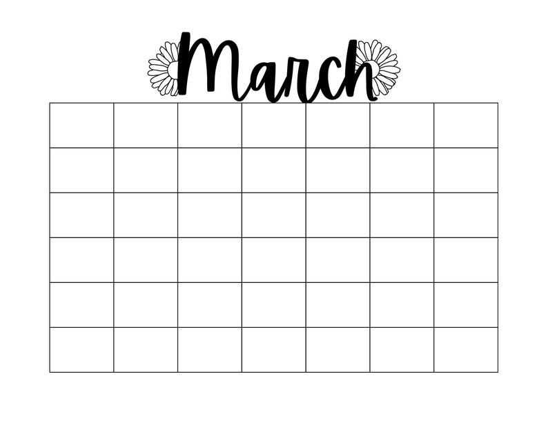Daisy Series - Monthly Blank Calendars - Printable - Landscape - Etsy