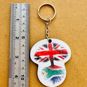 South African Flag Union Jack Keyring Keychain Heritage Roots New Home ...