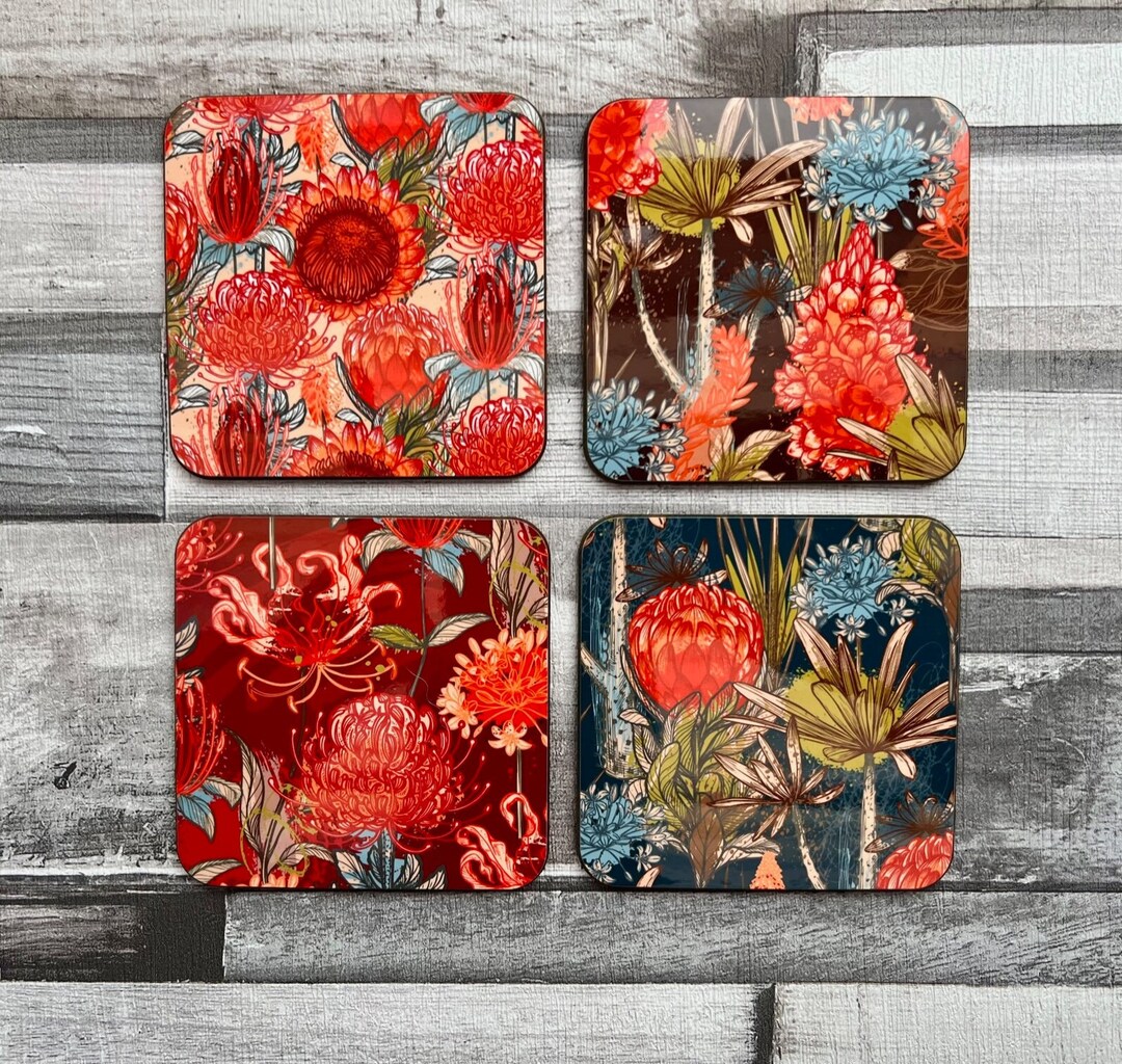 Set of 4 Coasters With Display Stand, South African/southern African ...