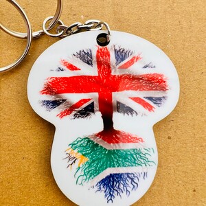 South African Flag Union Jack Keyring Keychain Heritage Roots New Home ...