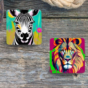 Safari African Savannah Jungle Animal Coasters Wildlife Gift Bright ...