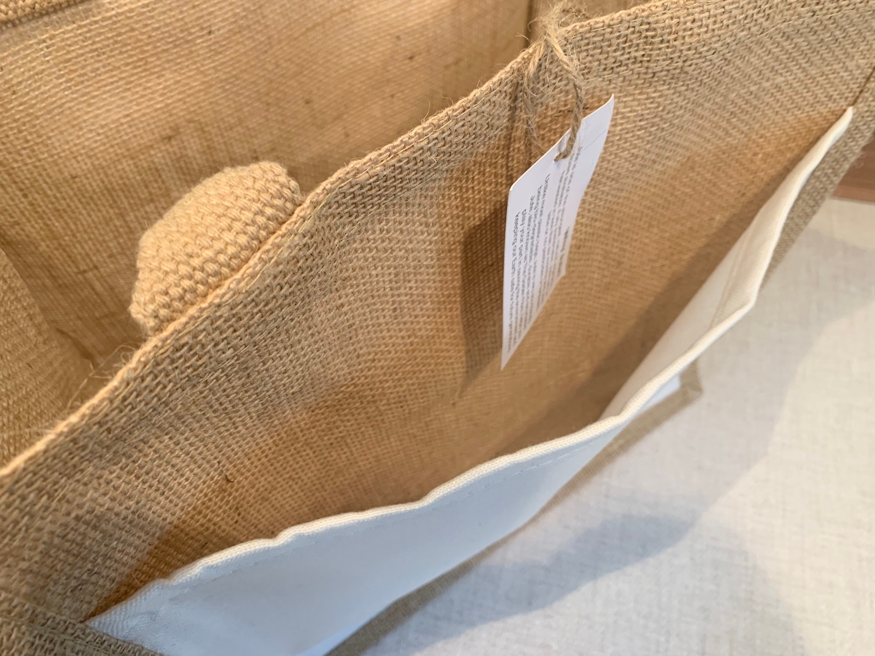 Protea Gold Circle Jute Bag With Fabric Pocket. Eco-friendly Hessian ...