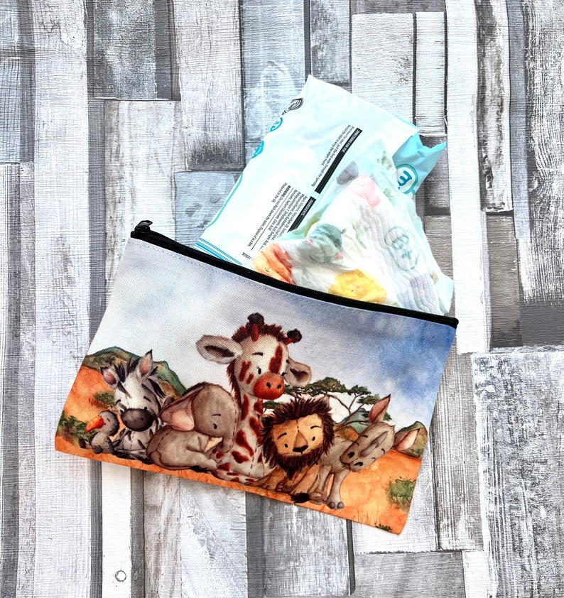 Nappy Diaper Safari Jungle Pouch Bag Wipes Storage Changing Bag Animals ...