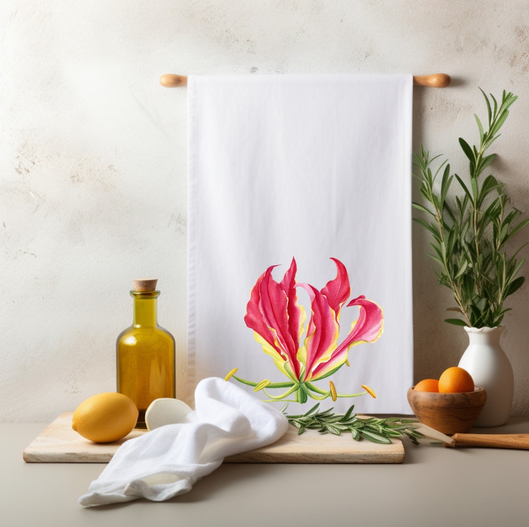 Flame Lily Tea Towel Gloriosa Superba Zimbabwe Brightly Flame Lily ...