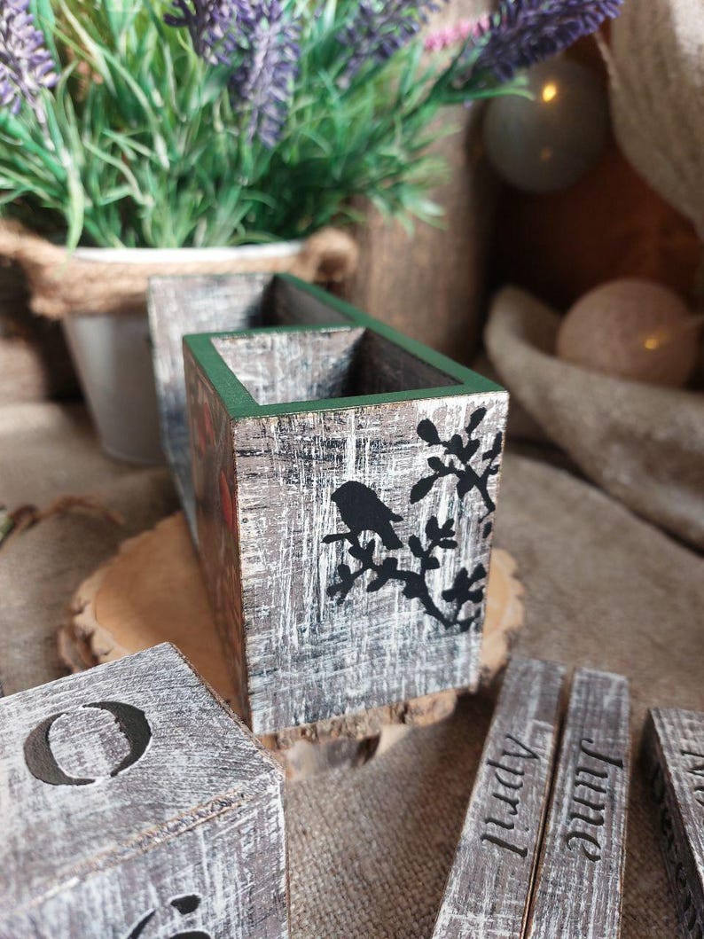 Perpetual Calendar With Cat,desk Wooden Calendar,gift With Cat,desk ...