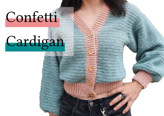 Confetti Cardigan Pattern / Fall Cardigan / Pastel Cardigan / - Etsy