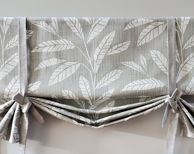 Tie up Valance Fully Lined/shade/kitchen Curtain: Samos French Grey ...