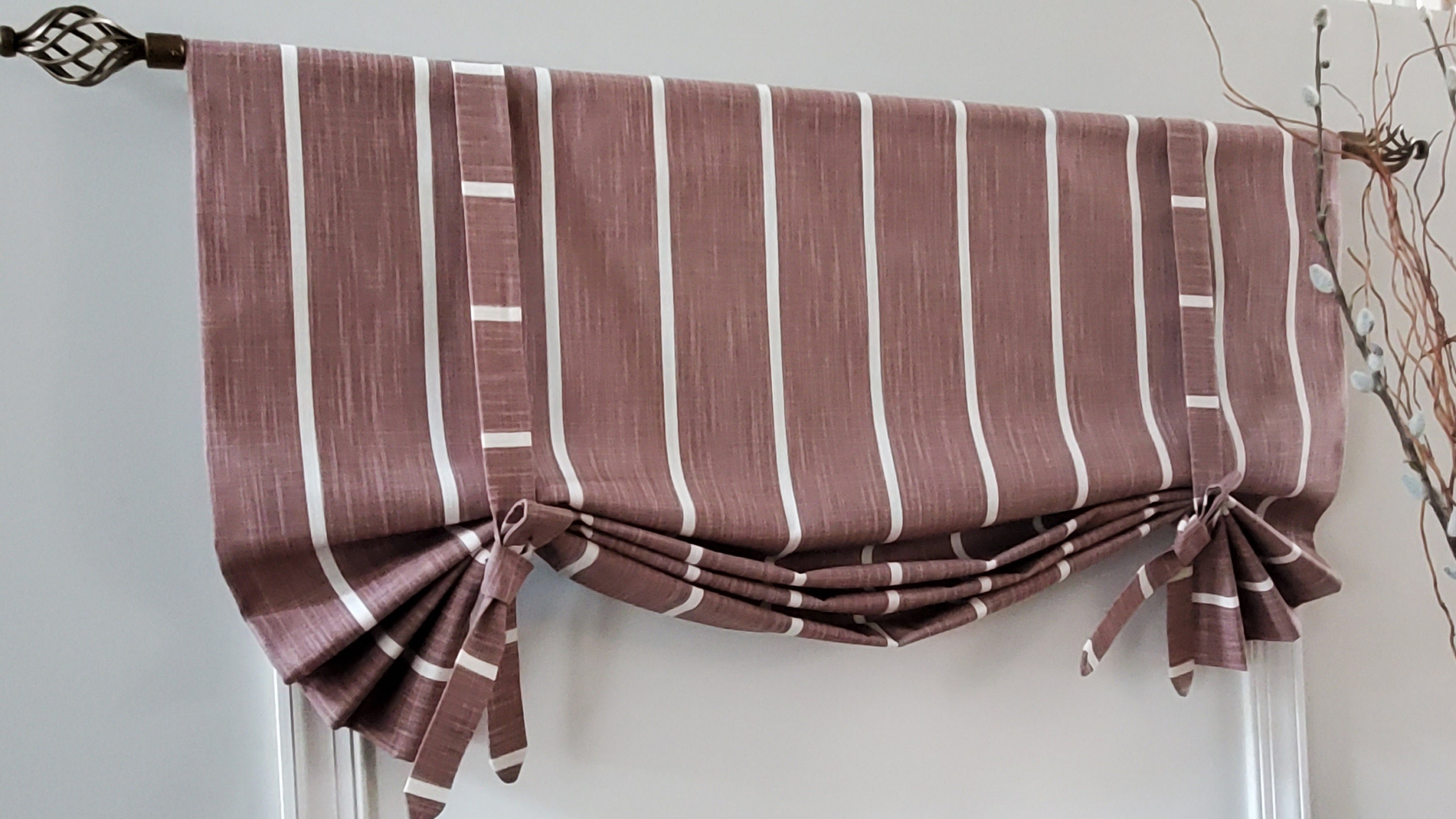Tie up Valance Fully Lined/shade/kitchen Curtain: Windridge Burlwood ...