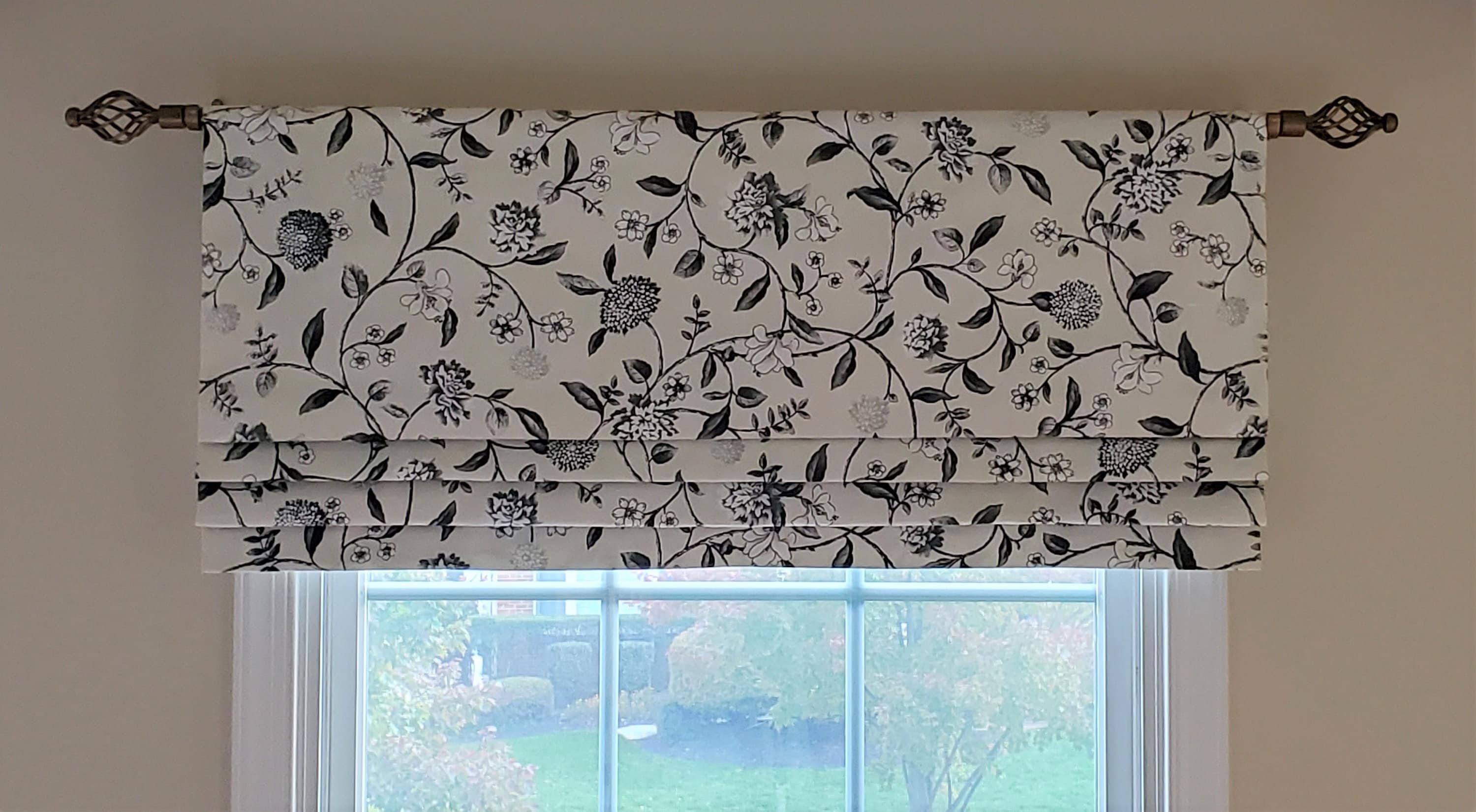 Bottom Pleated lined Valance Faux Roman Shade Valance: | Etsy