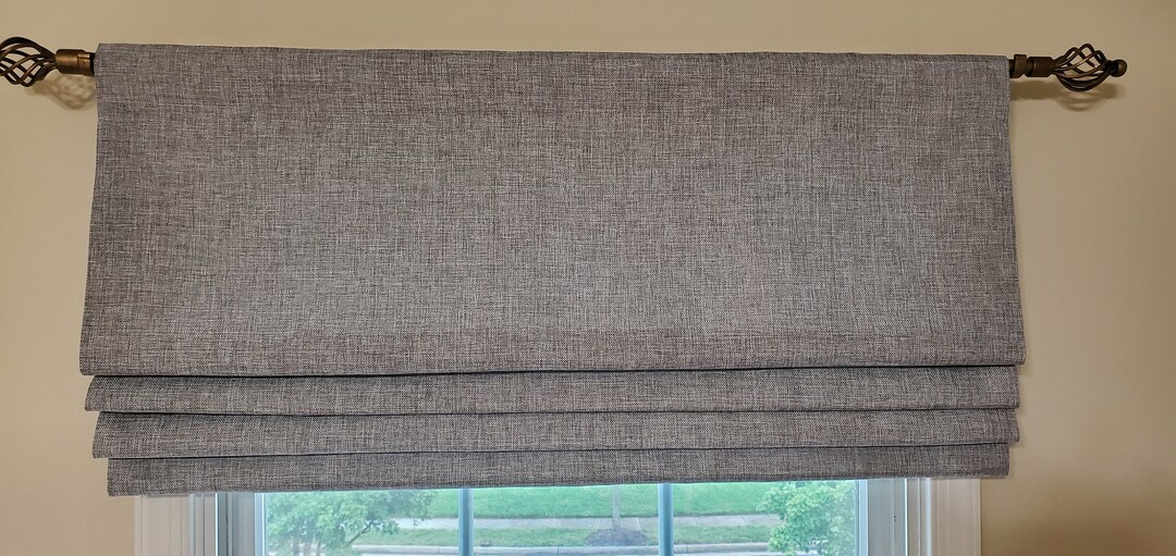 Bottom Pleated Lined Valance (faux Roman Shade Valance): Poly Linen in ...