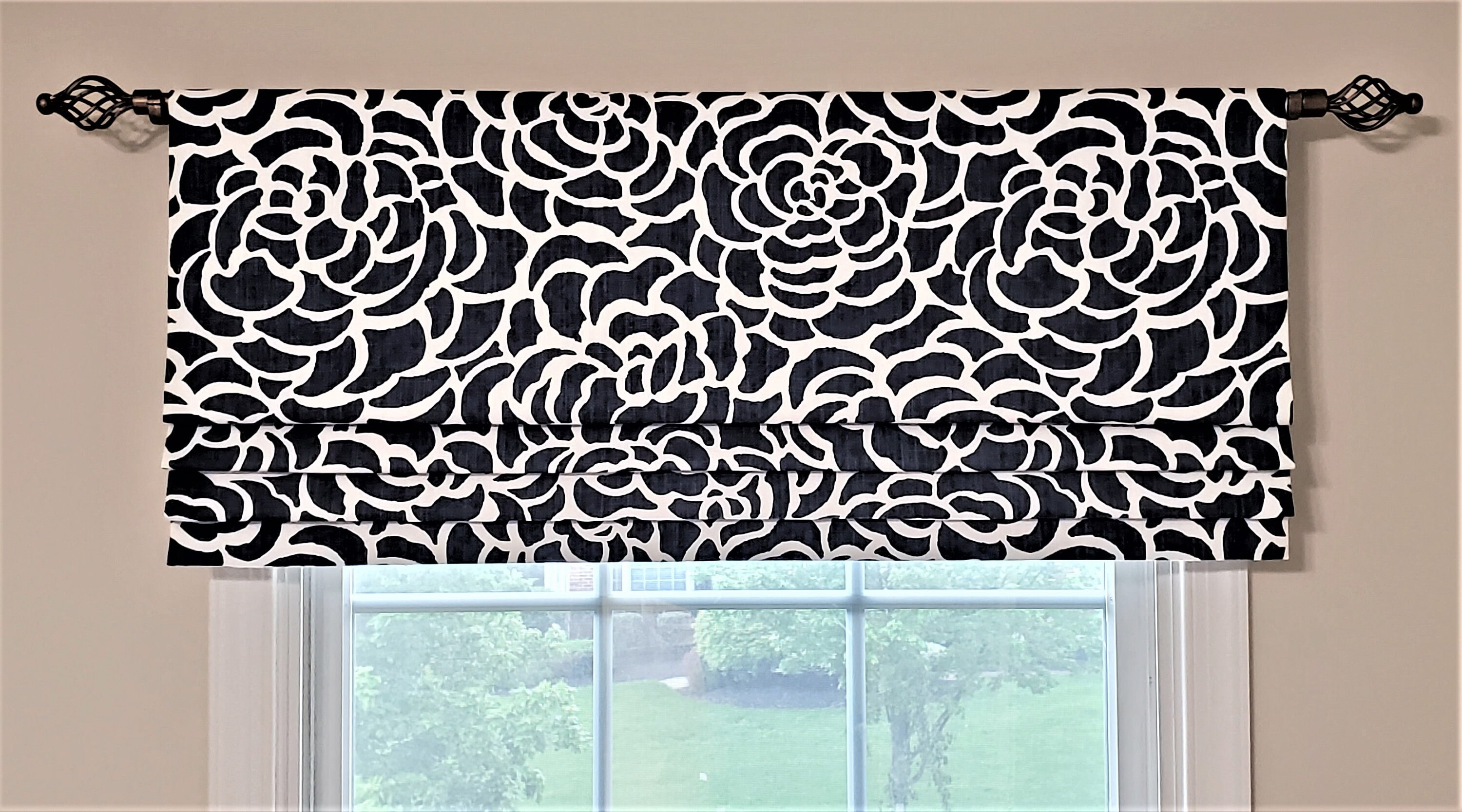 Bottom Pleated Lined Valance faux Roman Shade Valance: Scott - Etsy