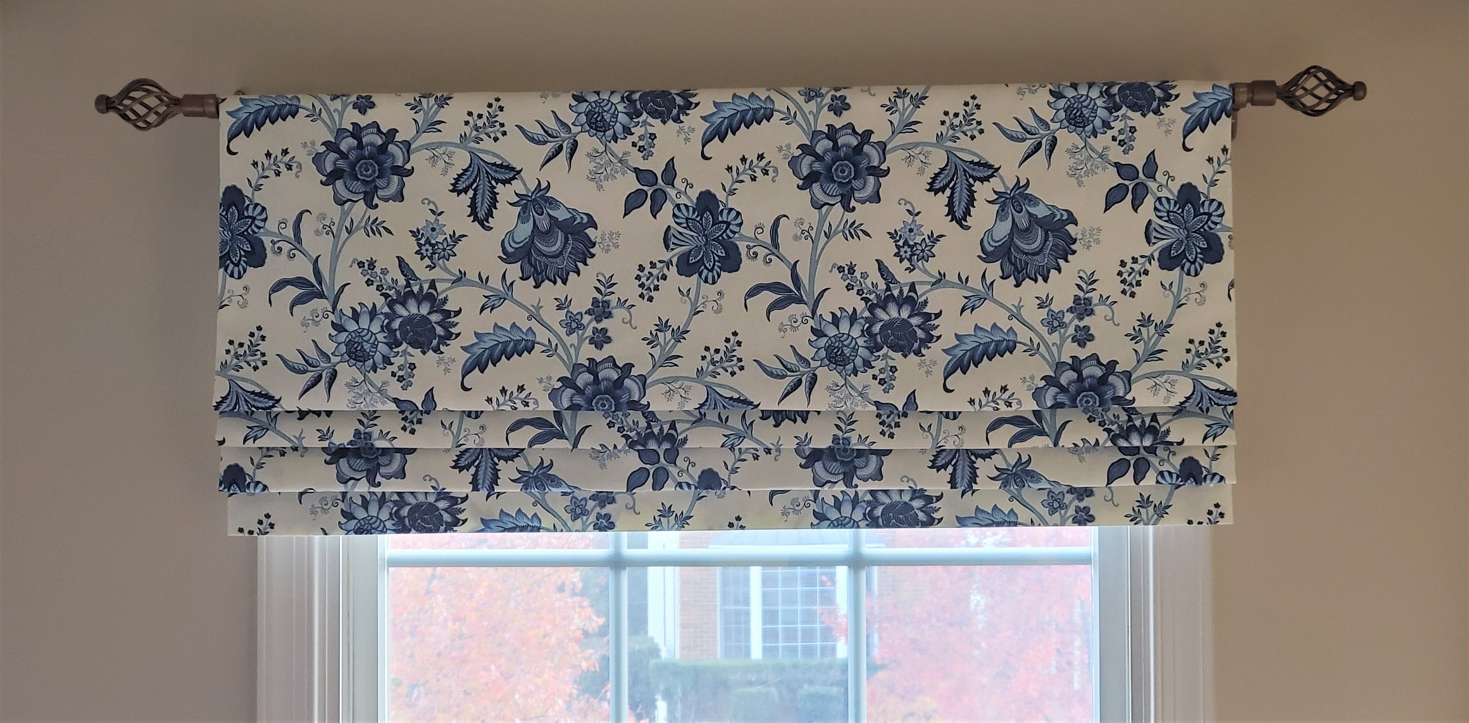 Bottom Pleated lined Valance Faux Roman Shade Valance: PK | Etsy