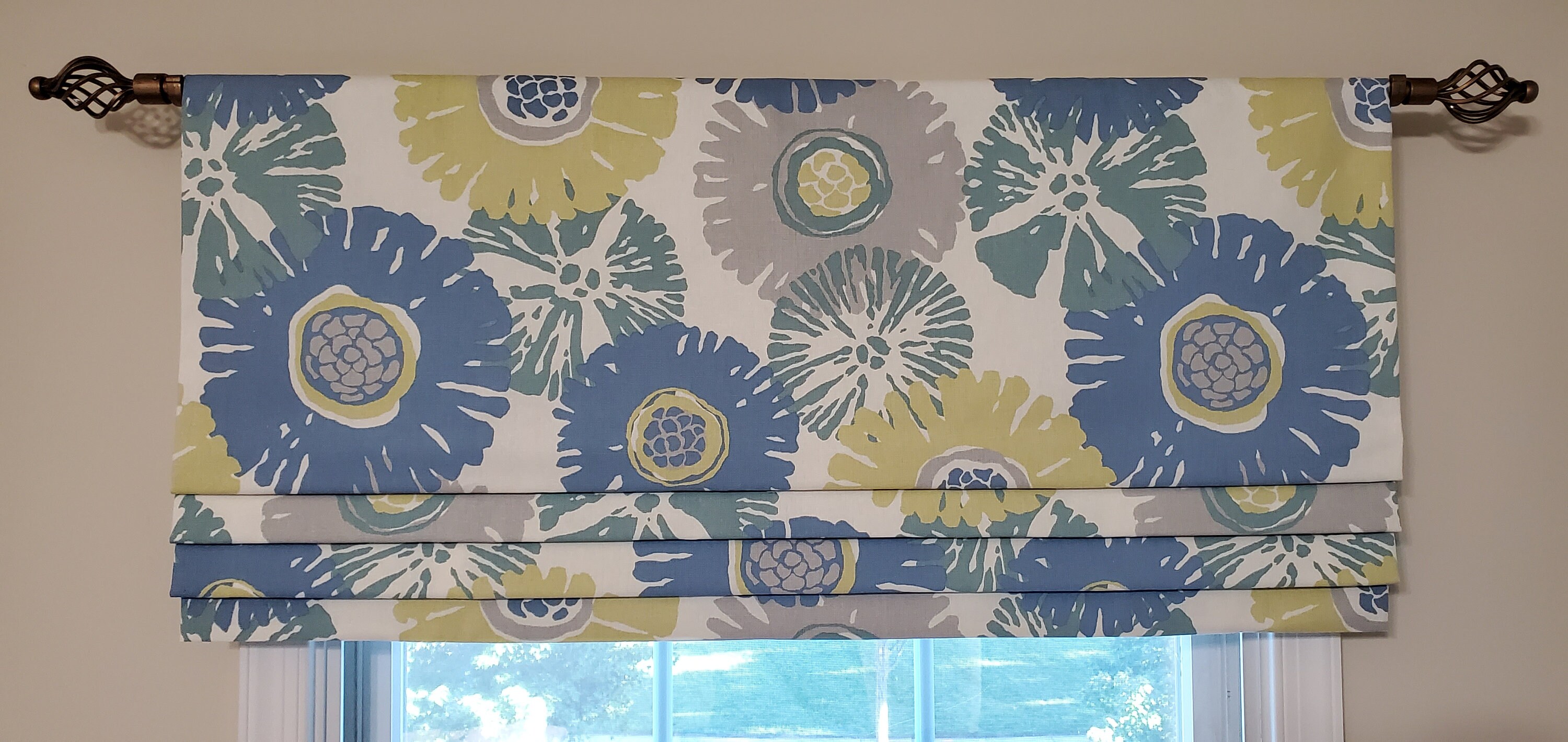 Bottom Pleated lined Valance Faux Roman Shades Valance: | Etsy