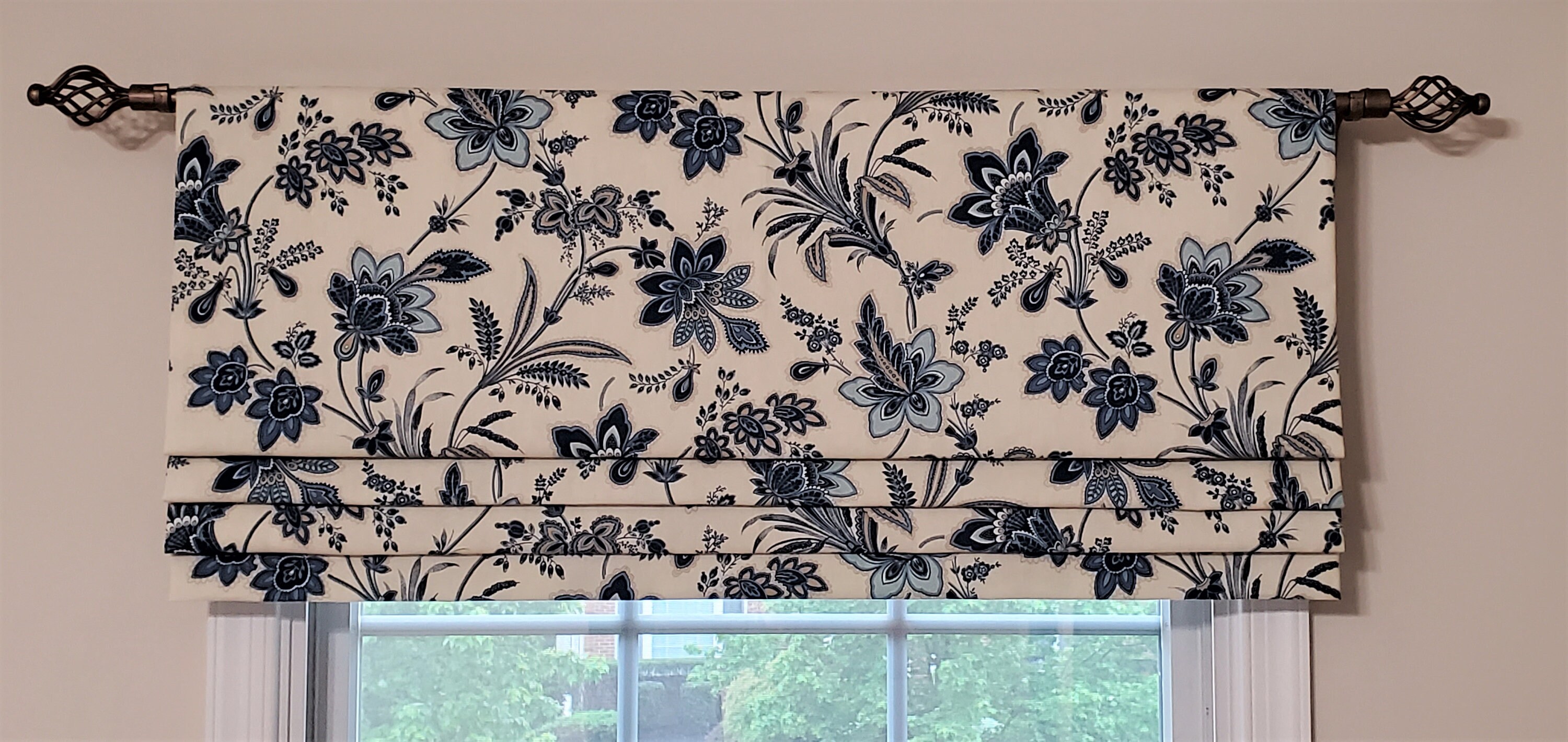 Bottom Pleated lined Valance Faux Roman Shade Valance: | Etsy