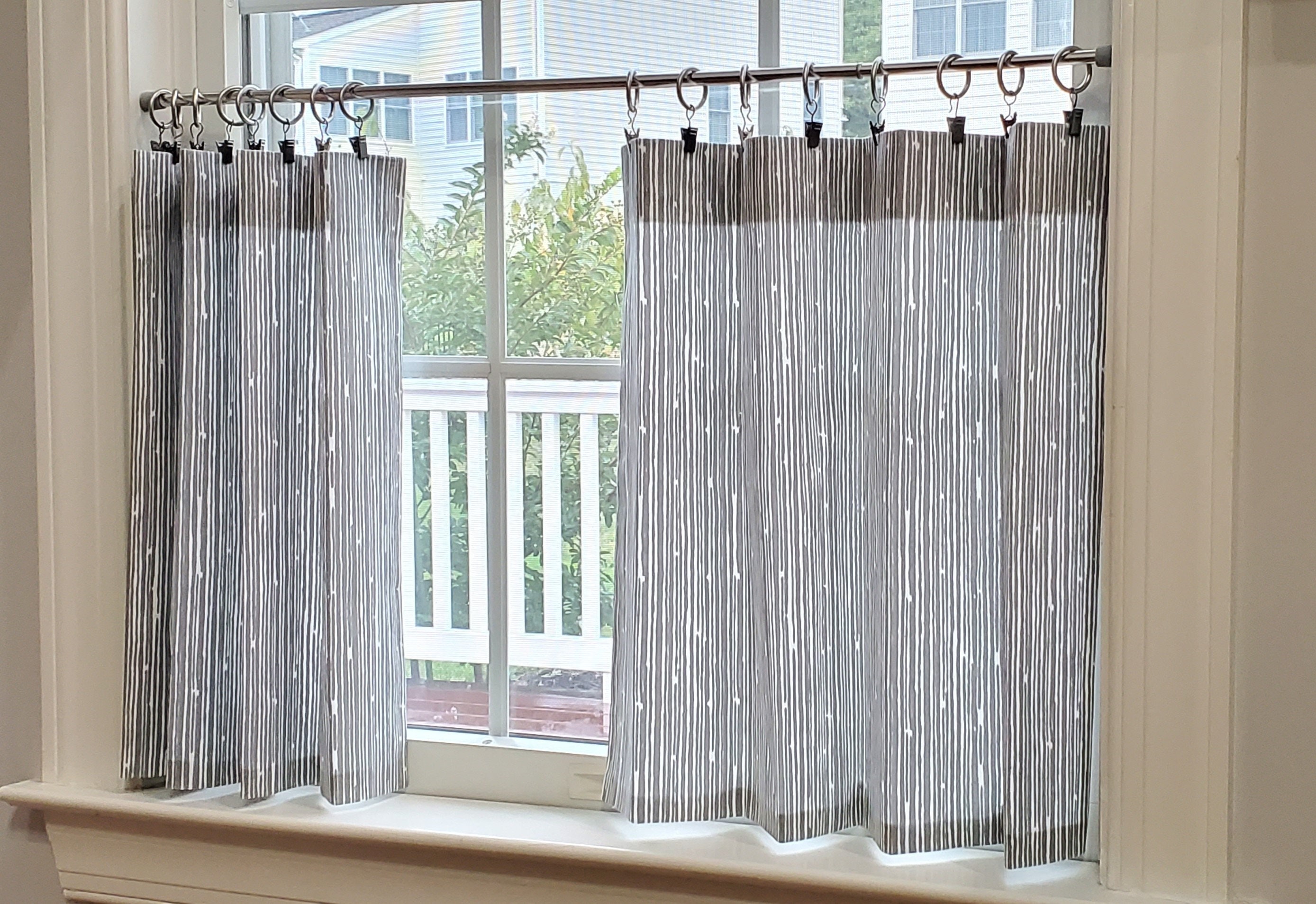 Gray kitchen curtain store