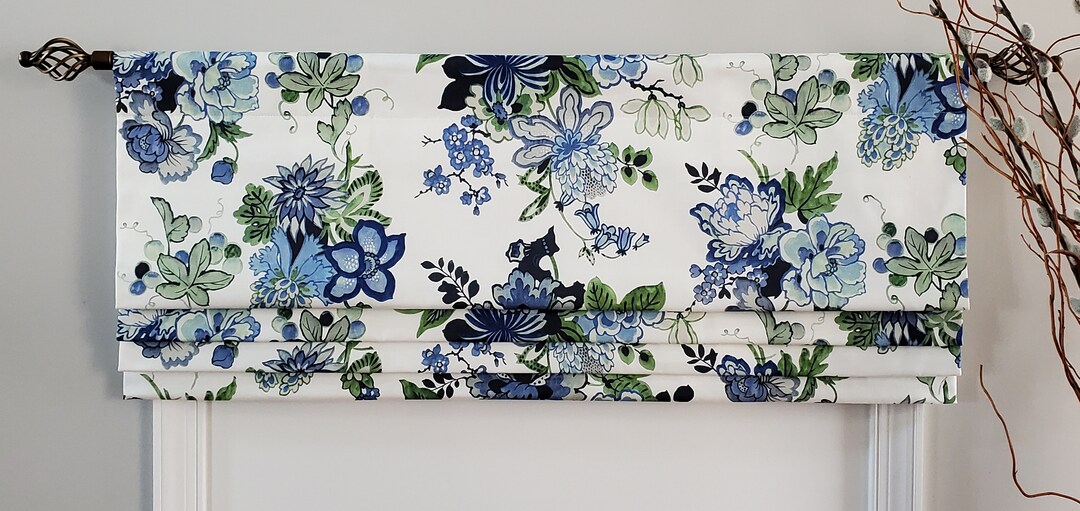 Bottom Pleated Lined Valance (faux Roman Shade Valance): Modern Coastal ...