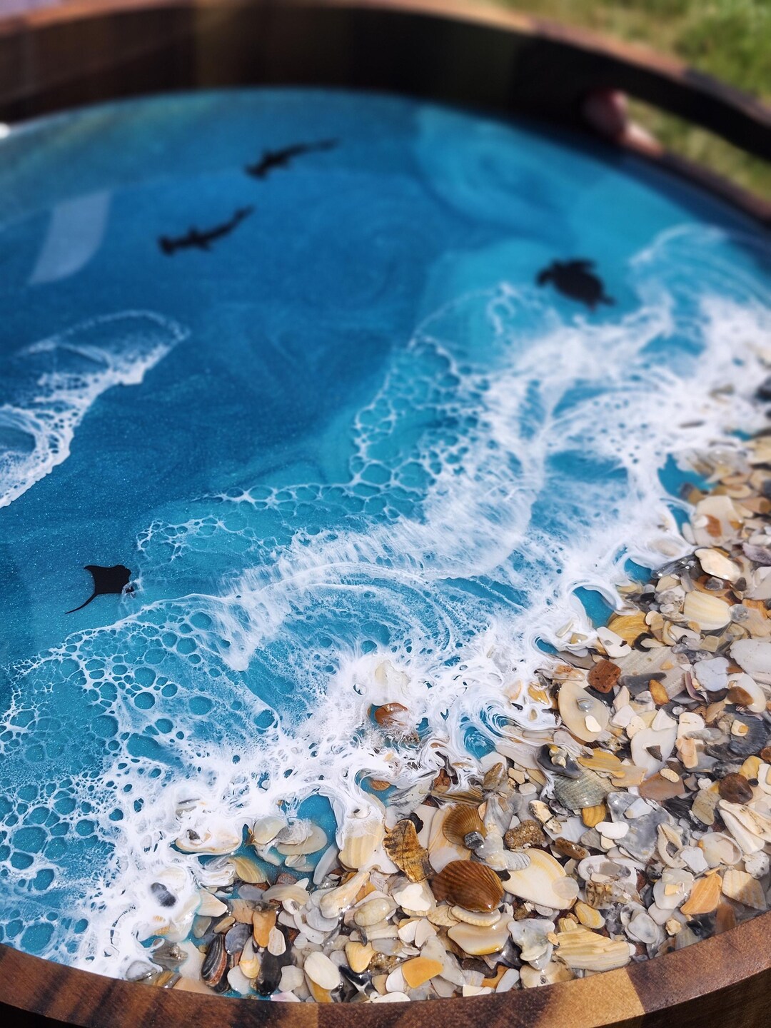 Unique Nature-themed Round Serving Tray Breakfast in Bed Tray Caribbean ...