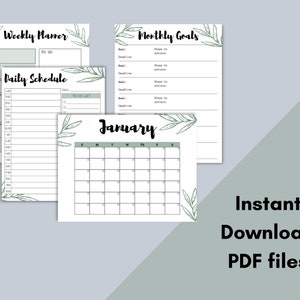 Planner Bundle Full Calendar, Weekly & Daily Schedules, Monthly Goals ...