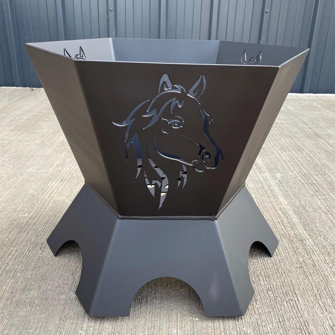 Hexagonal High Fire Pit - Horse Design - Etsy