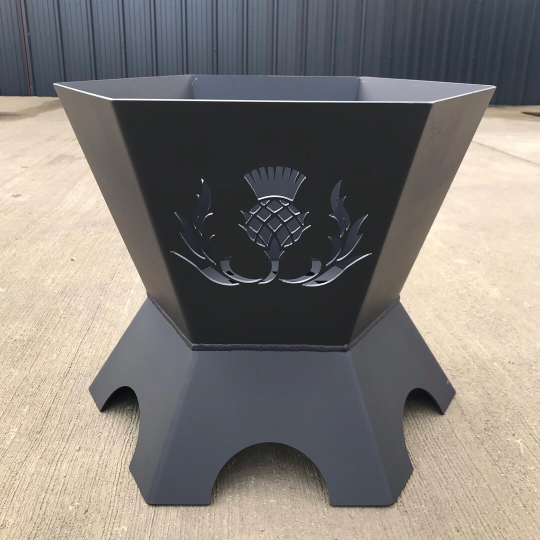 Hexagonal High Fire Pit - Scottish Thistle Design - Etsy