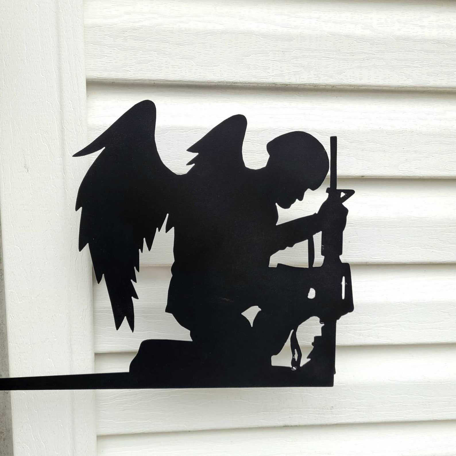 Fallen Soldier Angel Kneeling Soldier Silhouette Decorative - Etsy