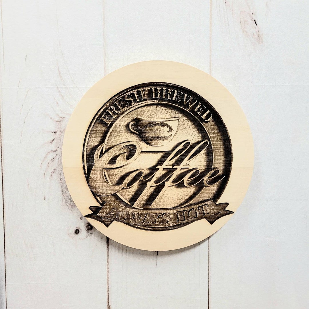 Fresh Brewed Coffee Sign, Coffee Bar Sign, Coffee Decor, Kitchen Decor ...