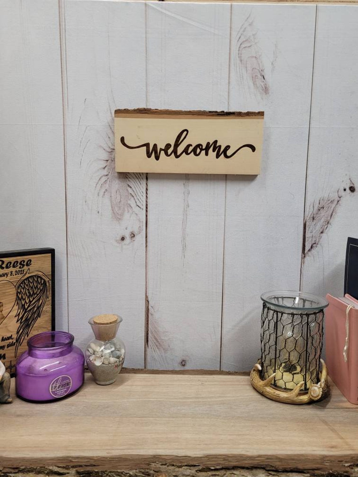 Rustic Welcome Sign Live Edge Wood Sign Farmhouse Welcome - Etsy