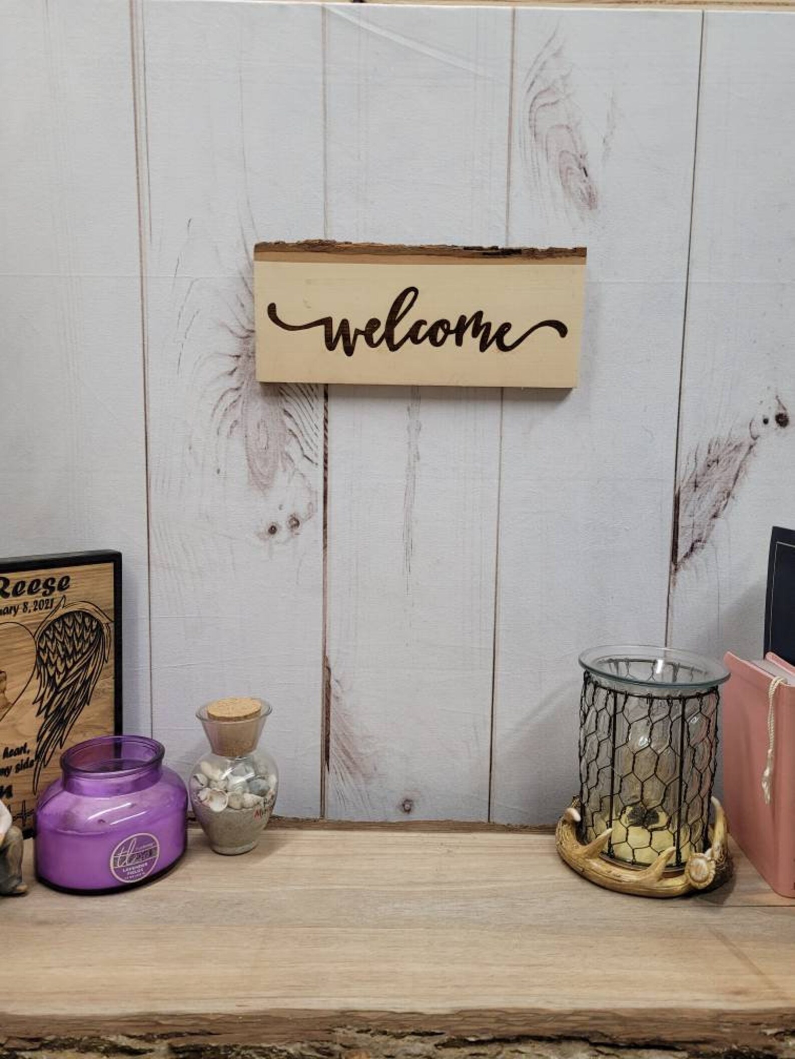 Rustic Welcome Sign Live Edge Wood Sign Farmhouse Welcome - Etsy