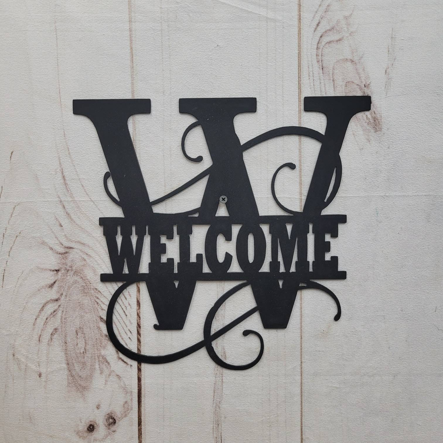 Welcome Split Letter Monogram 12" 18G - Etsy