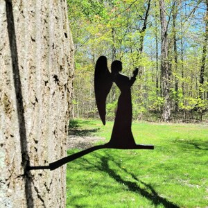 Angel Silhouette, Tree Stake, Metal Yard Art, Fence Decoration, Mailbox ...