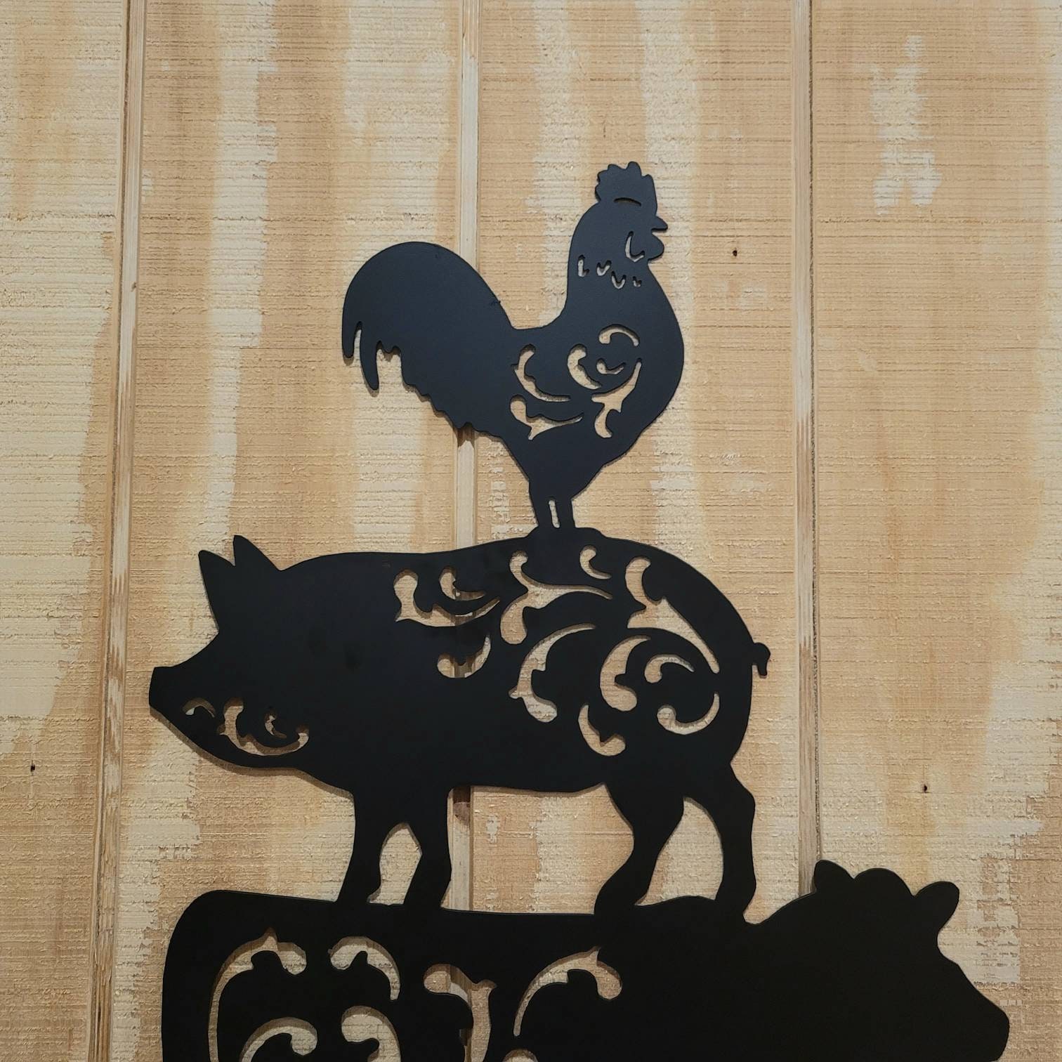 Stacked Farm Animals Metal Sign: Rustic Ranch Decor - Etsy