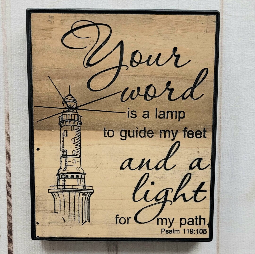 Psalm 119 Lighthouse Wood Carved Sign: Religious Home Decor - Etsy