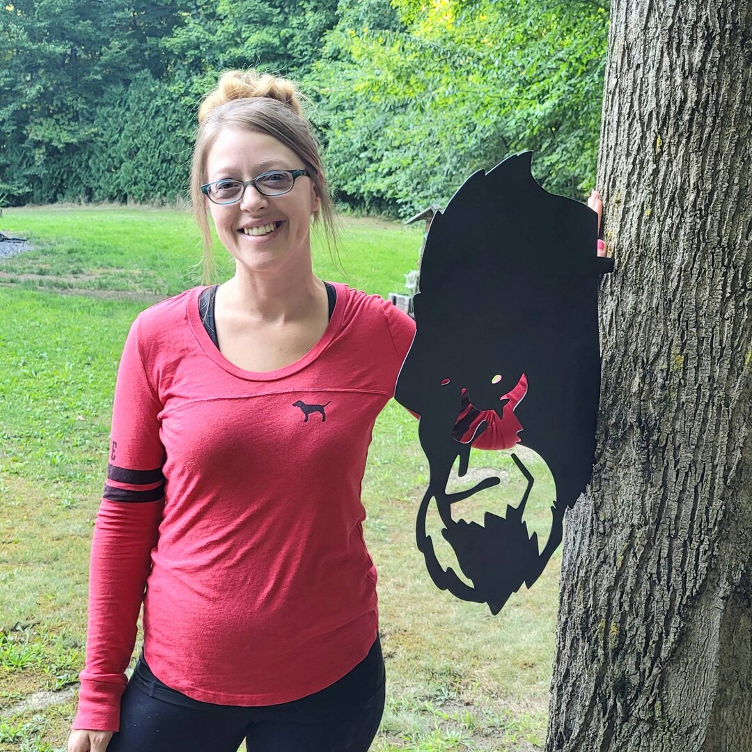 Peeking Bigfoot Metal Yard Art: Sasquatch Tree Stake, 24 Inch Tall - Etsy