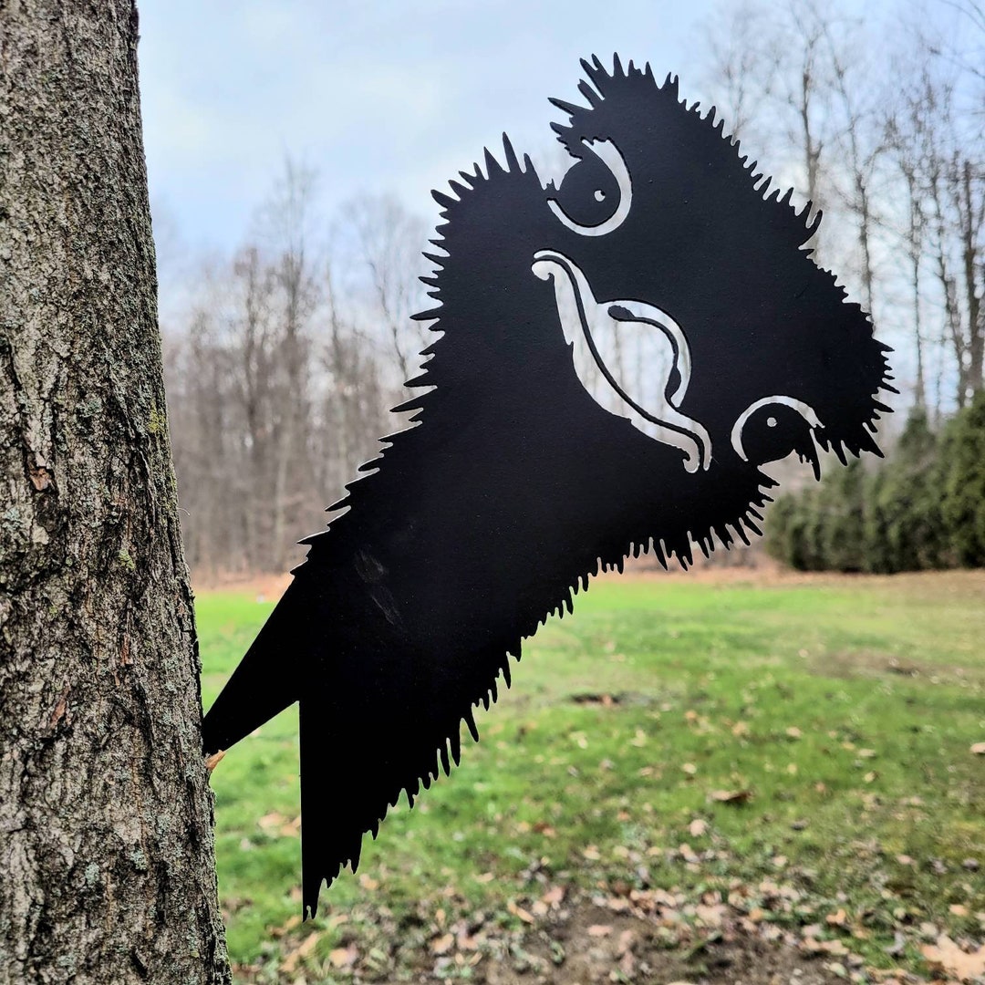 Funny Ostrich, Decorative Metal, Tree Stake, Yard Art, Silly Animal Art ...