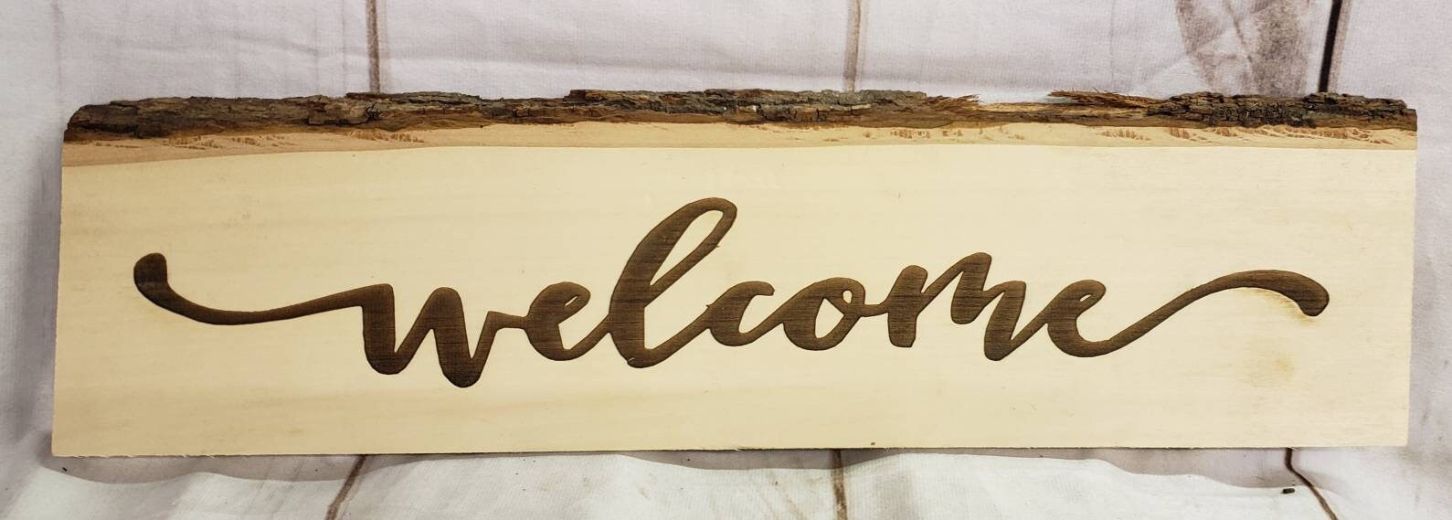 Rustic Welcome Sign Live Edge Wood Sign Farmhouse Welcome | Etsy