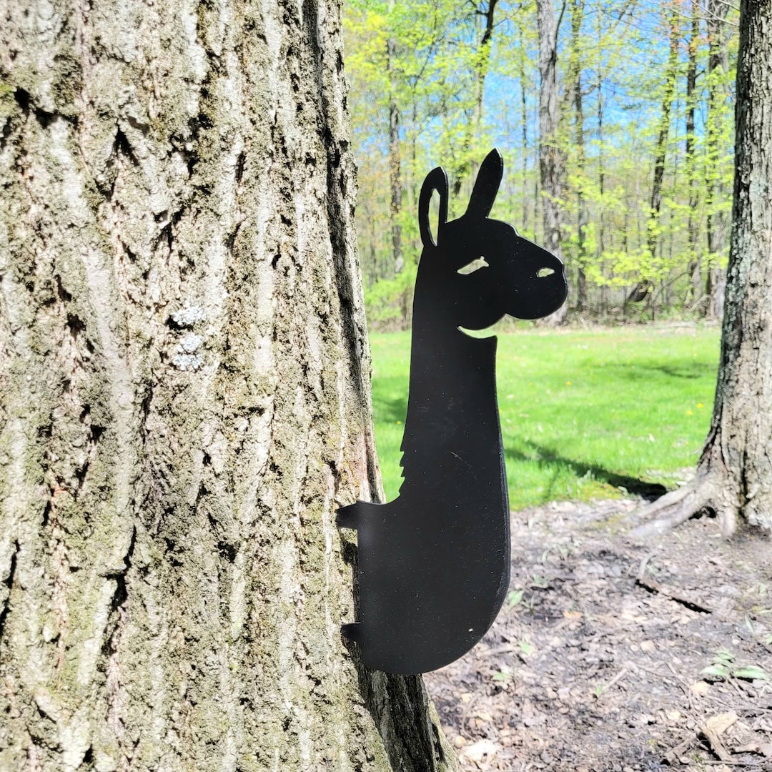 Llama Tree Stake: Metal Yard Art, Fence Decoration - Etsy