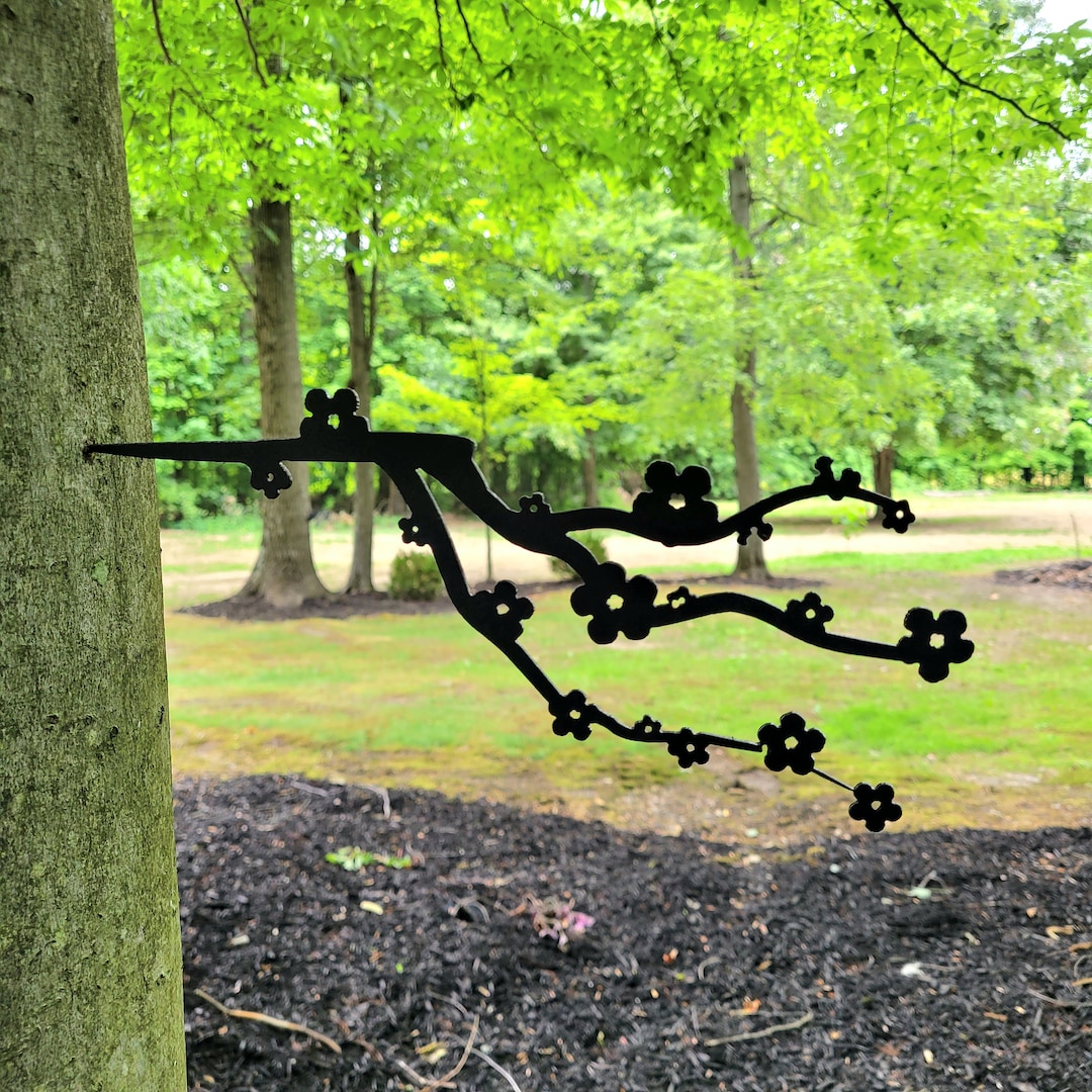 Flowering Branch Tree Stake, Yard Art, Outdoor Decoration, Lawn ...