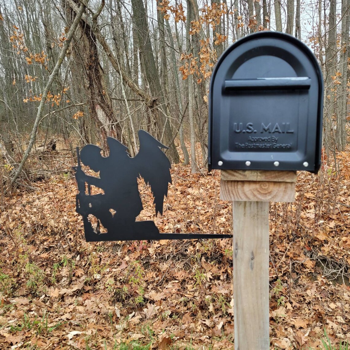 Fallen Soldier Angel Kneeling Soldier Silhouette Decorative - Etsy