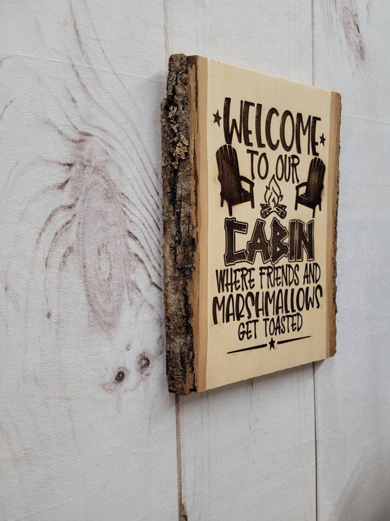 Live Edge Rustic Wood Sign Cabin Sign Funny Gift Wood Cabin | Etsy