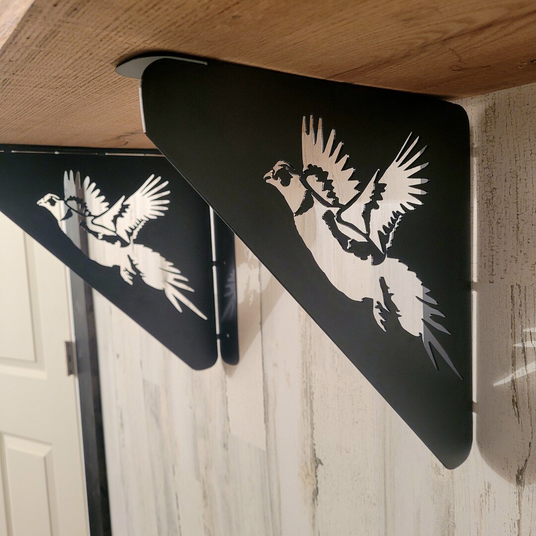 Pheasant Metal Shelf Bracket: Rustic Cabin Decor, Bird Hunter Gift. - Etsy