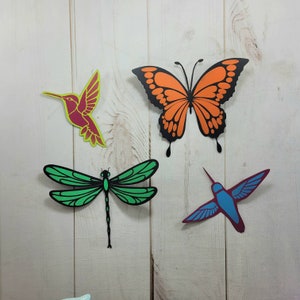 Painted Dragonfly Metal Wall Hanger, Colorful Dragonfly Wall Art, Door ...