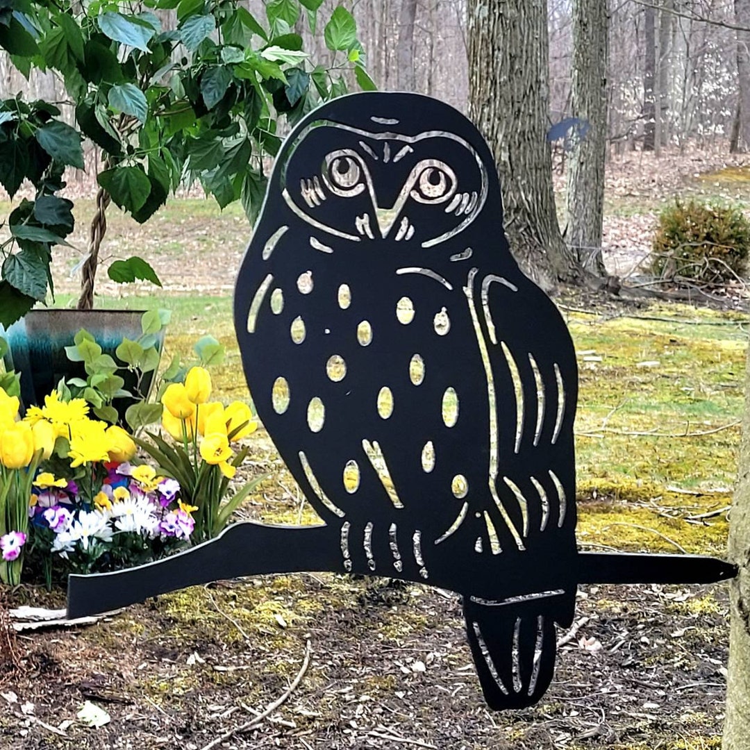 Barn Owl, Hoot Owl, Yard Art Animals, Decorative Metal, Tree Stake, Owl ...